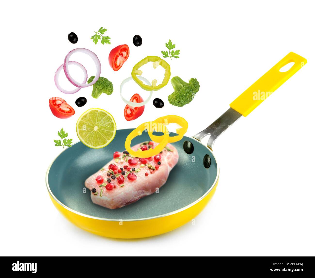 Vegetables on fryingpan hi-res stock photography and images - Alamy