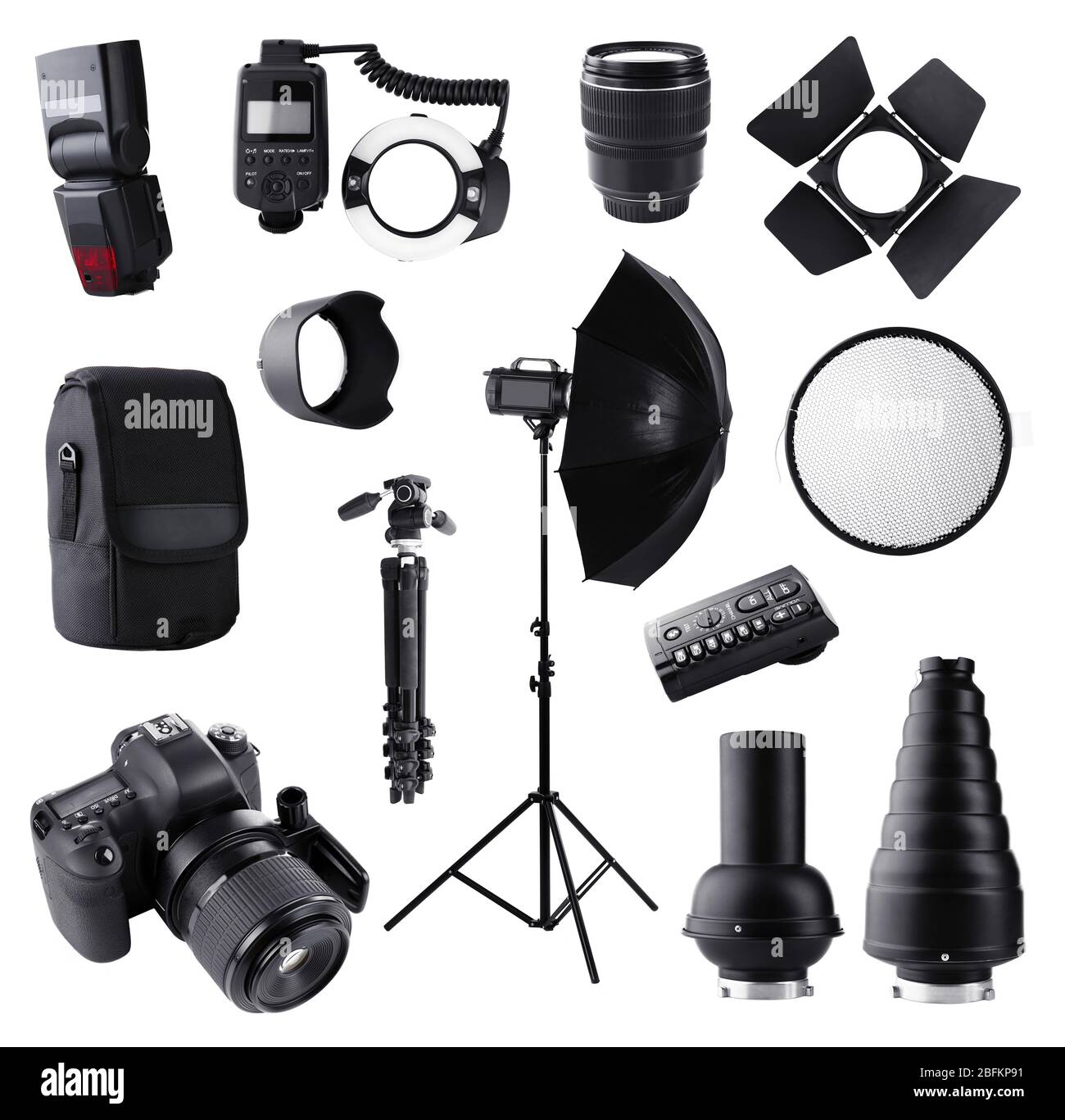 Photographic equipment isolated on white Stock Photo - Alamy