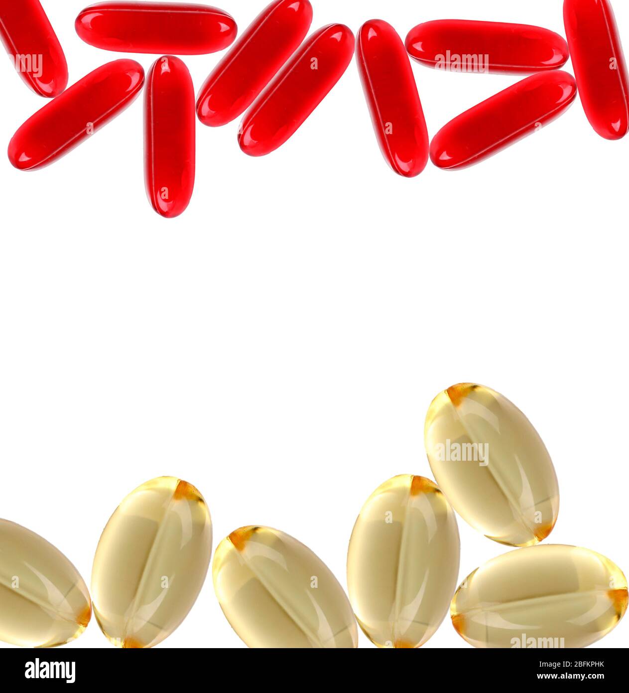 Different pills shaped as frame isolated on white Stock Photo - Alamy