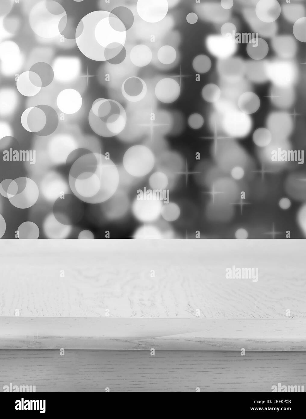 Wooden table with abstract blur background Stock Photo - Alamy