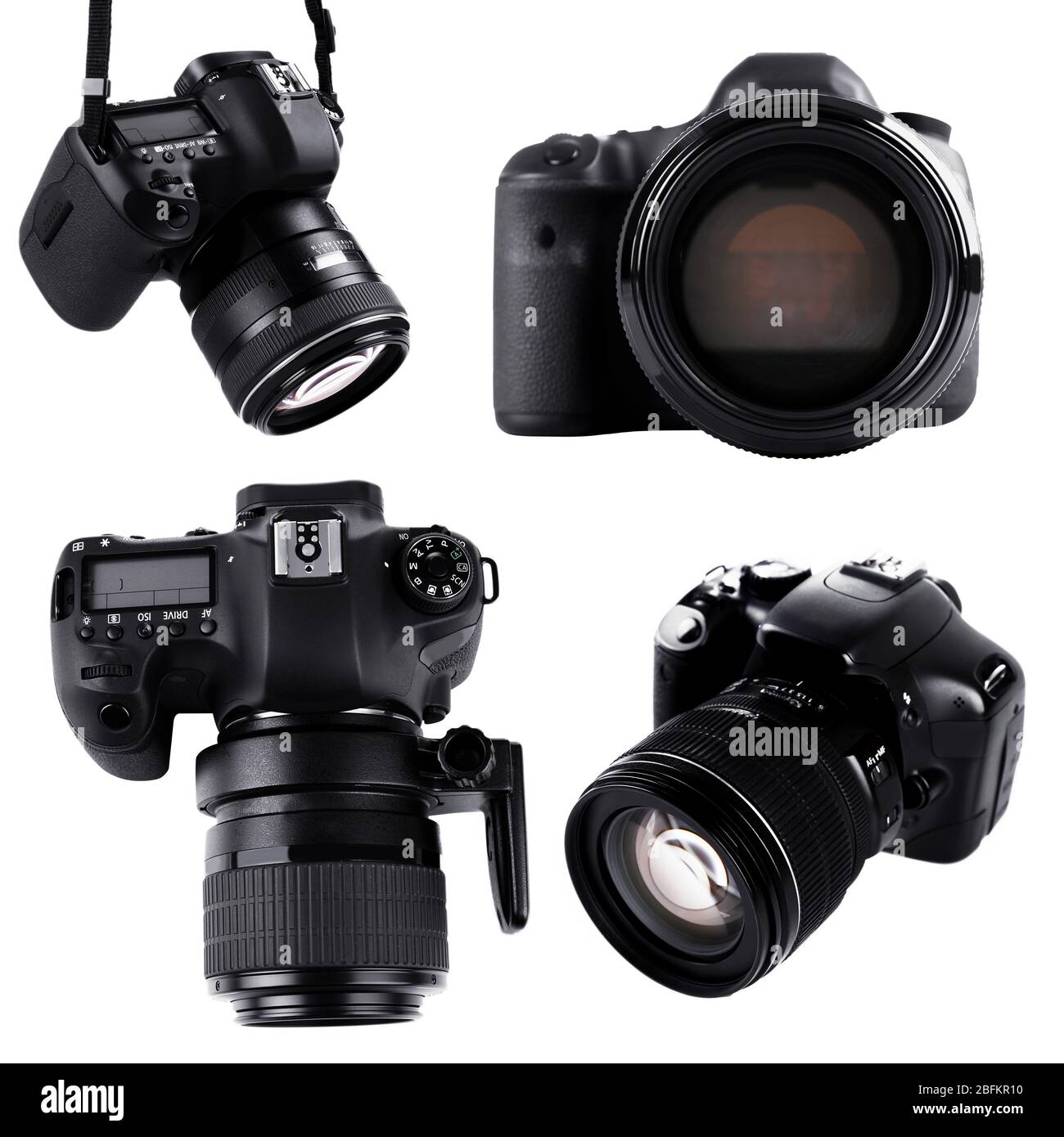 Digital photo cameras isolated on white Stock Photo - Alamy