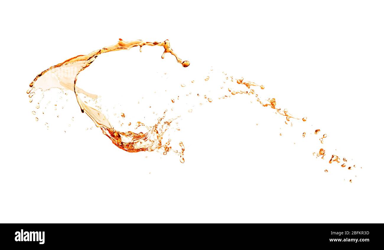 Apple juice splashing isolated on white Stock Photo - Alamy