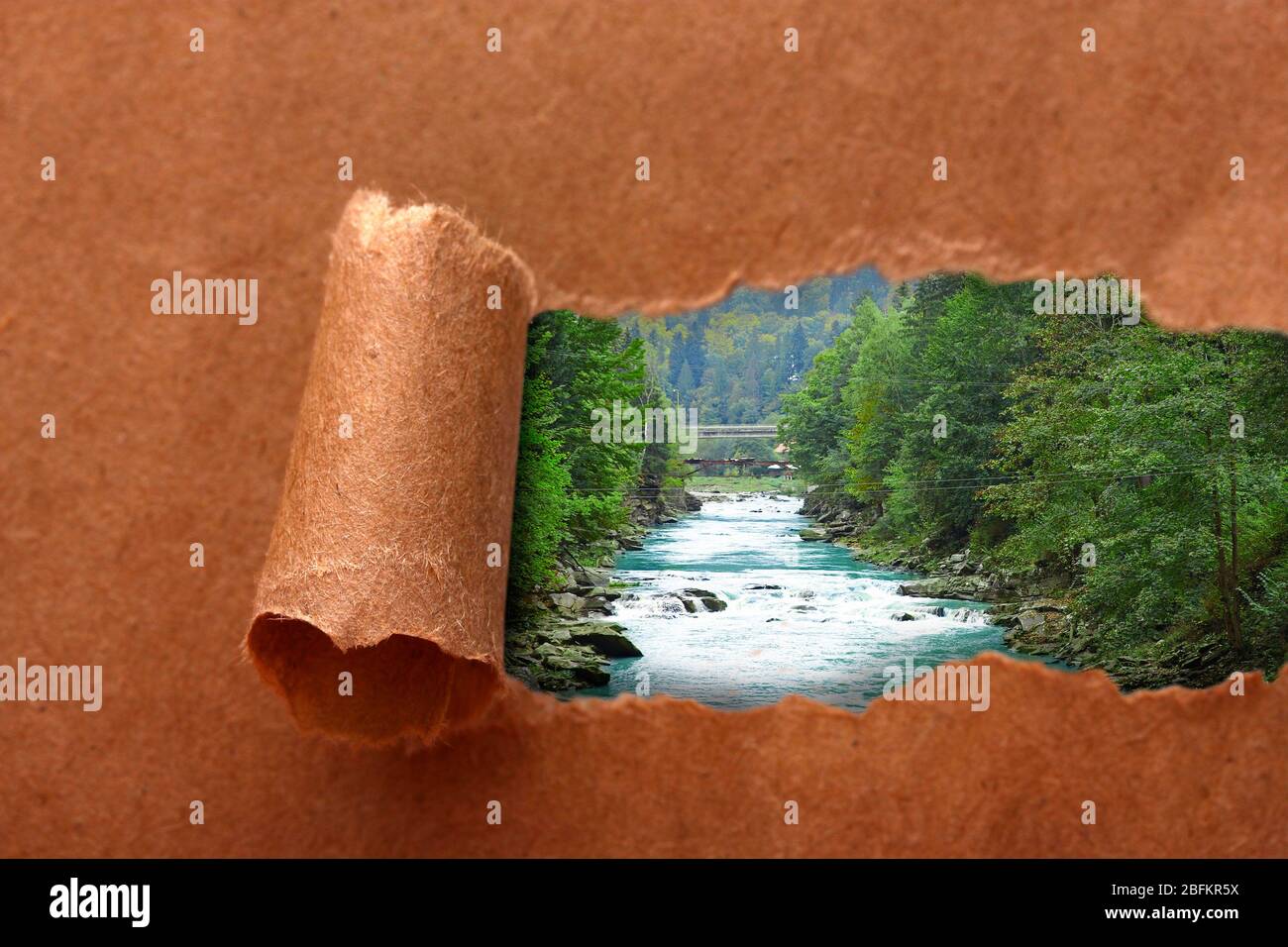 Paper frame with beautiful nature background Stock Photo - Alamy
