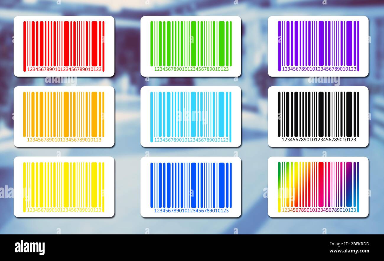 Bright bar codes on abstract background. Vector image Stock Photo - Alamy