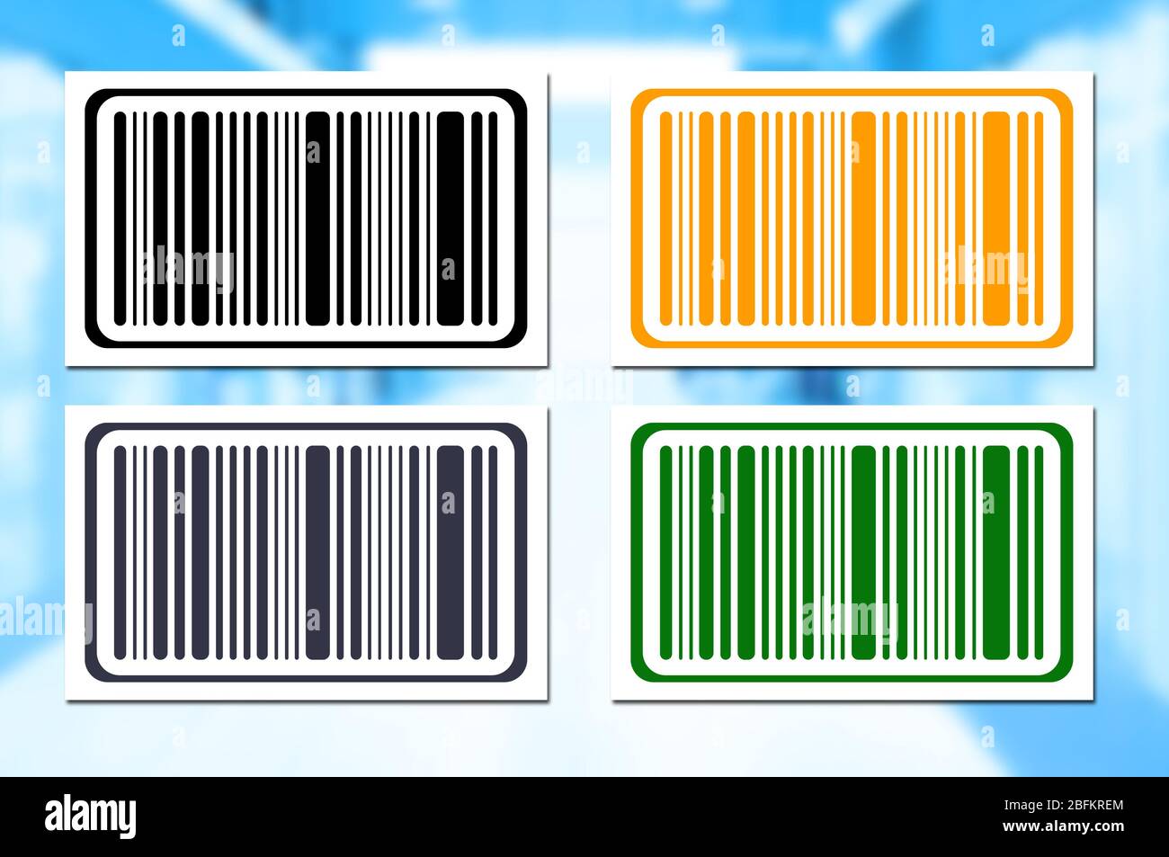 Bright bar codes on abstract background. Vector image Stock Photo - Alamy