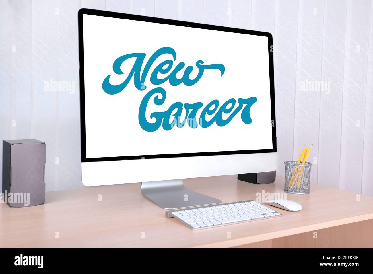 Dream job concept. Office workplace with modern computer Stock Photo ...