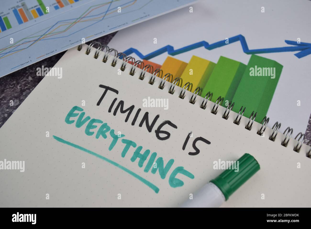 Timing Is Everything text on a book. Chart or mechanism concept Stock ...