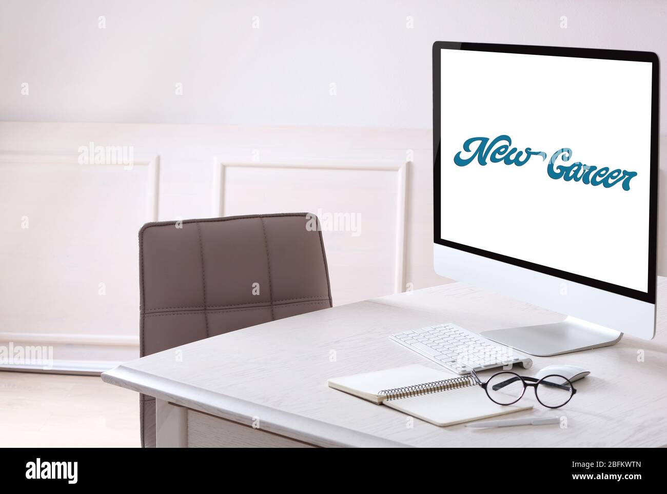 Dream job concept. Office workplace with modern computer Stock Photo ...