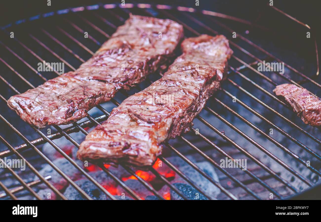 classic Argentina Asado cut barbecue marinated. Hot barbecue meal Stock ...