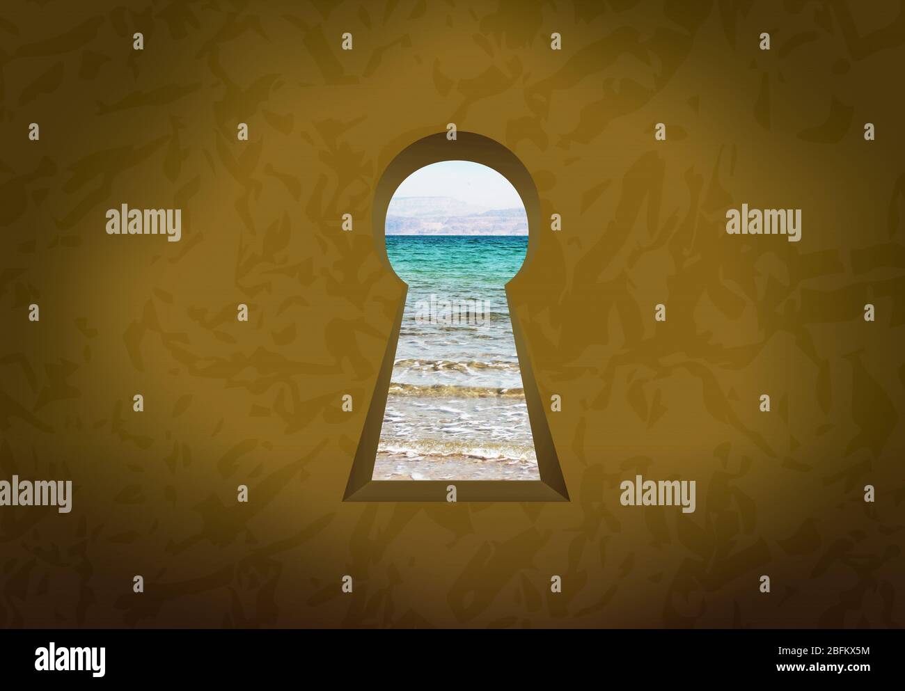 Keyhole on the wall, the door to nature Stock Photo - Alamy