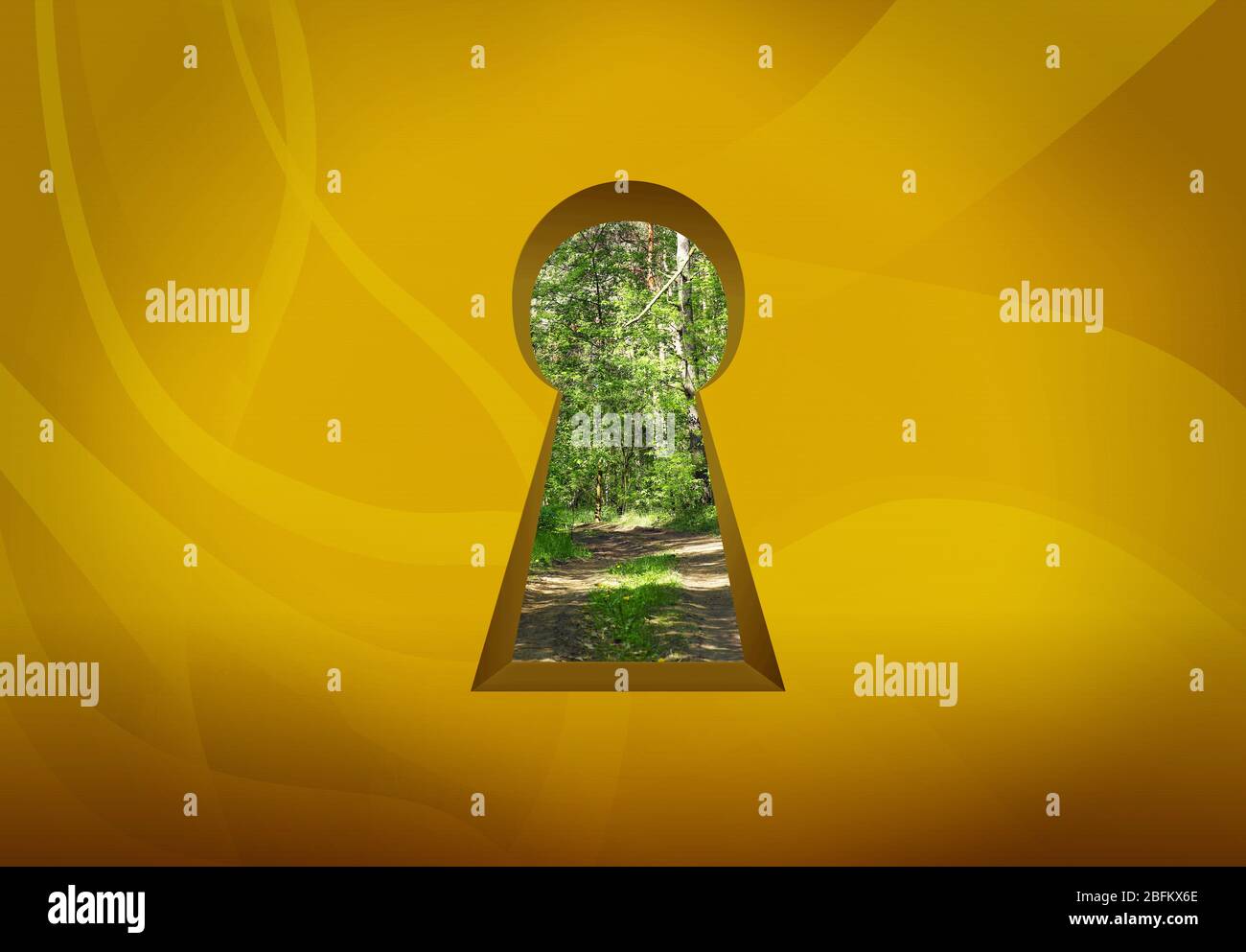 Keyhole on the wall, the door to nature Stock Photo - Alamy