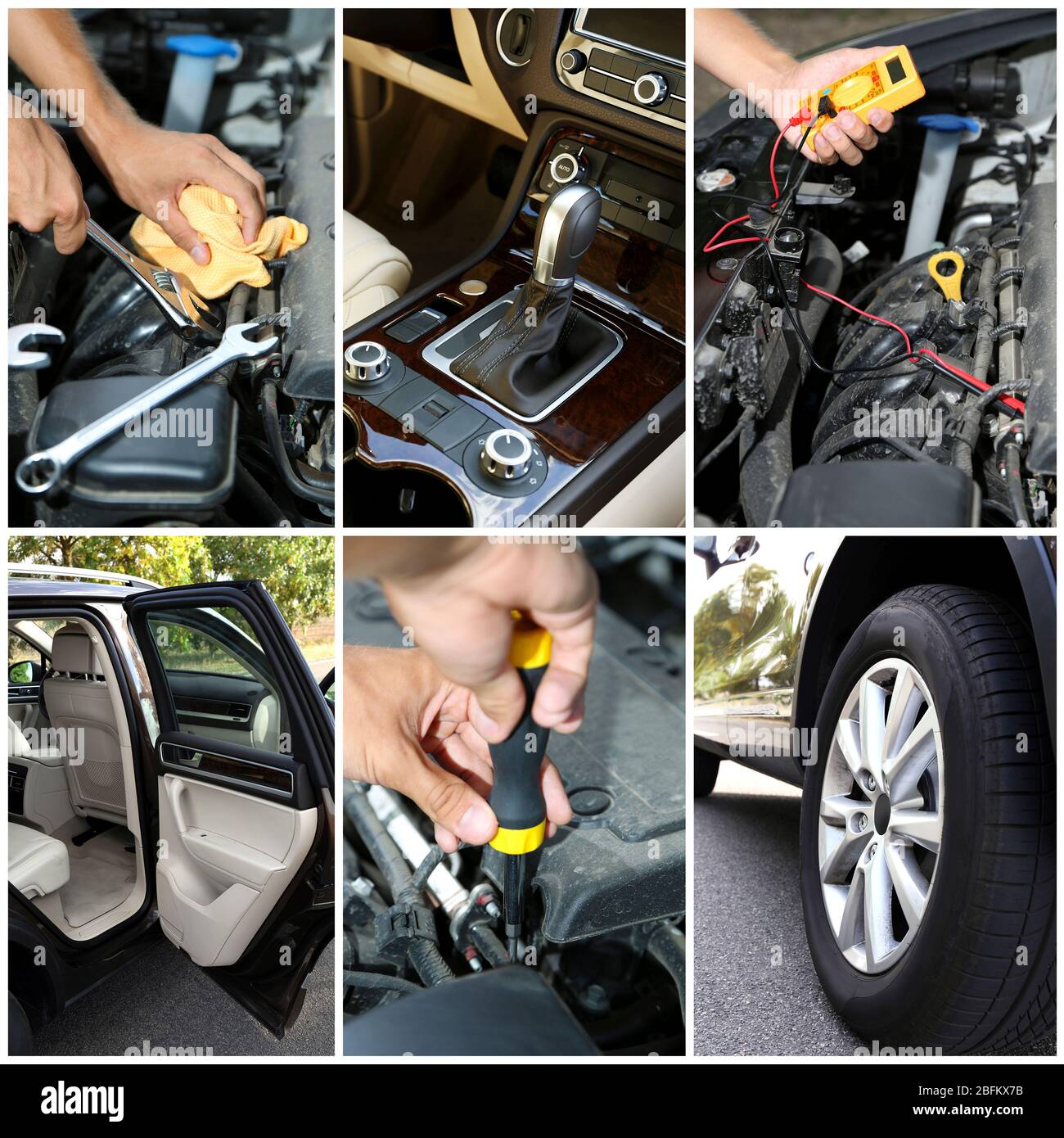 Auto mechanic repair engine in Cut Out Stock Images & Pictures - Alamy