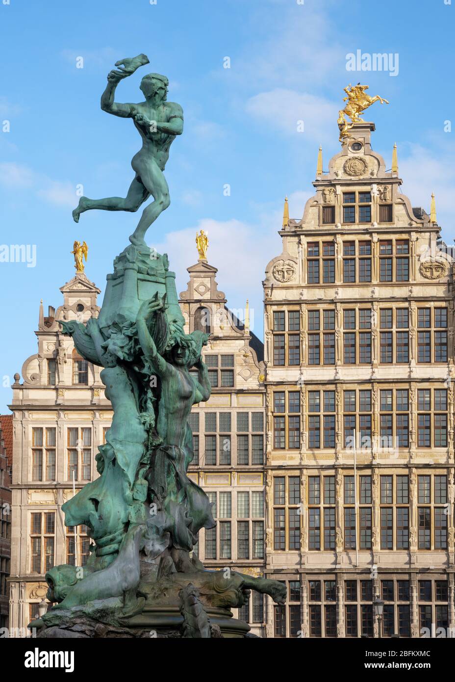 Old buildings around the Grote Market, one of the famous places in ...