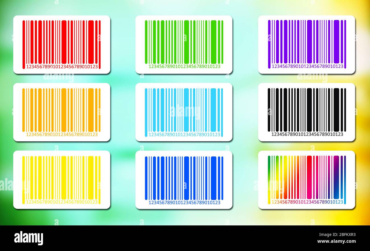 Bright bar codes on abstract background. Vector image Stock Photo - Alamy