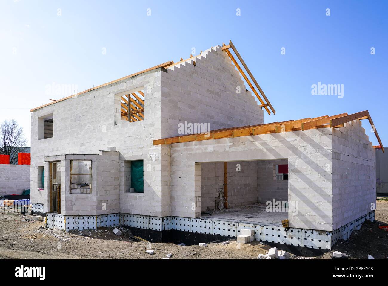 new two storey residential house under construction Stock Photo - Alamy