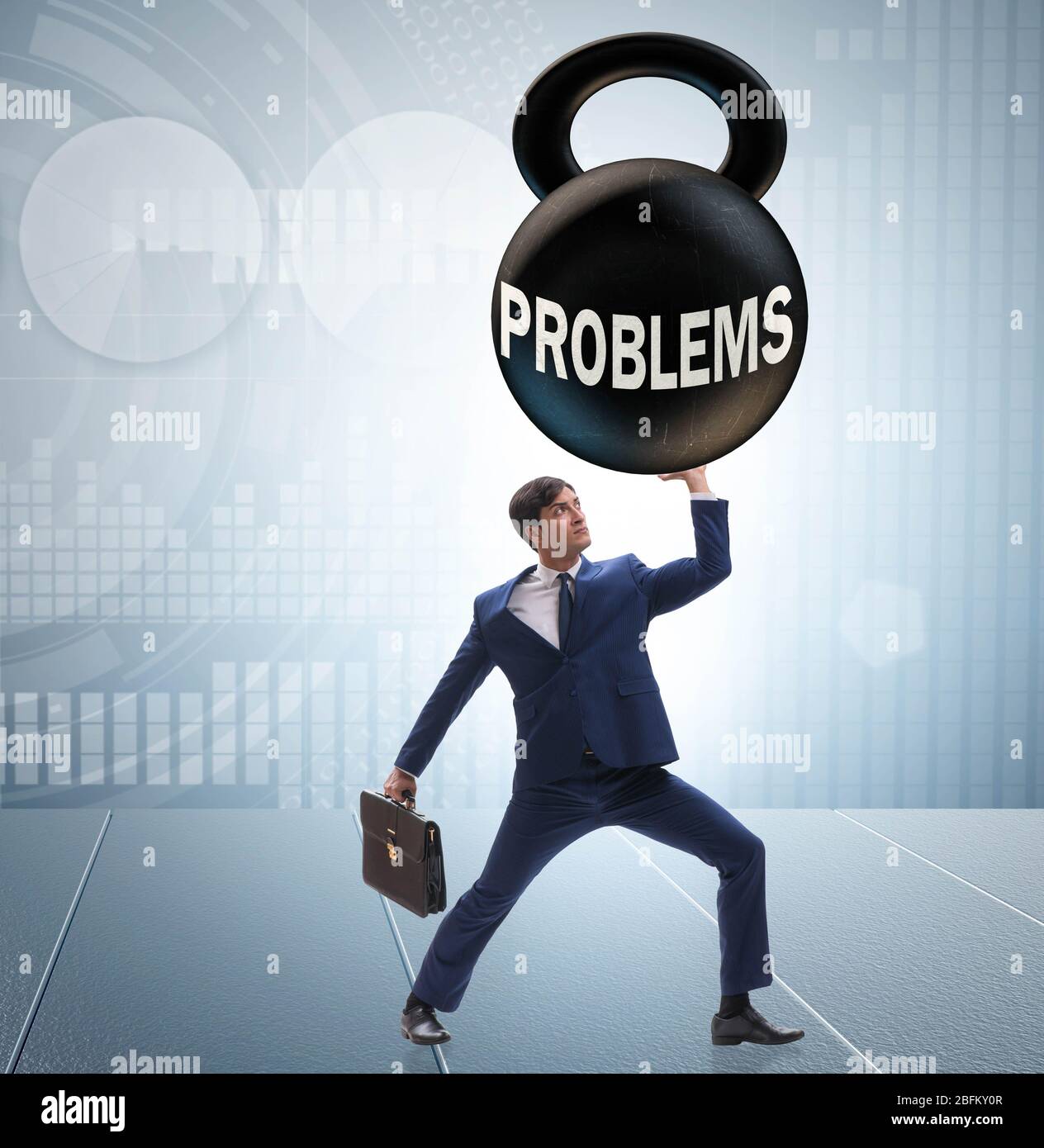 The business problem and challenge concept with businessman Stock Photo ...