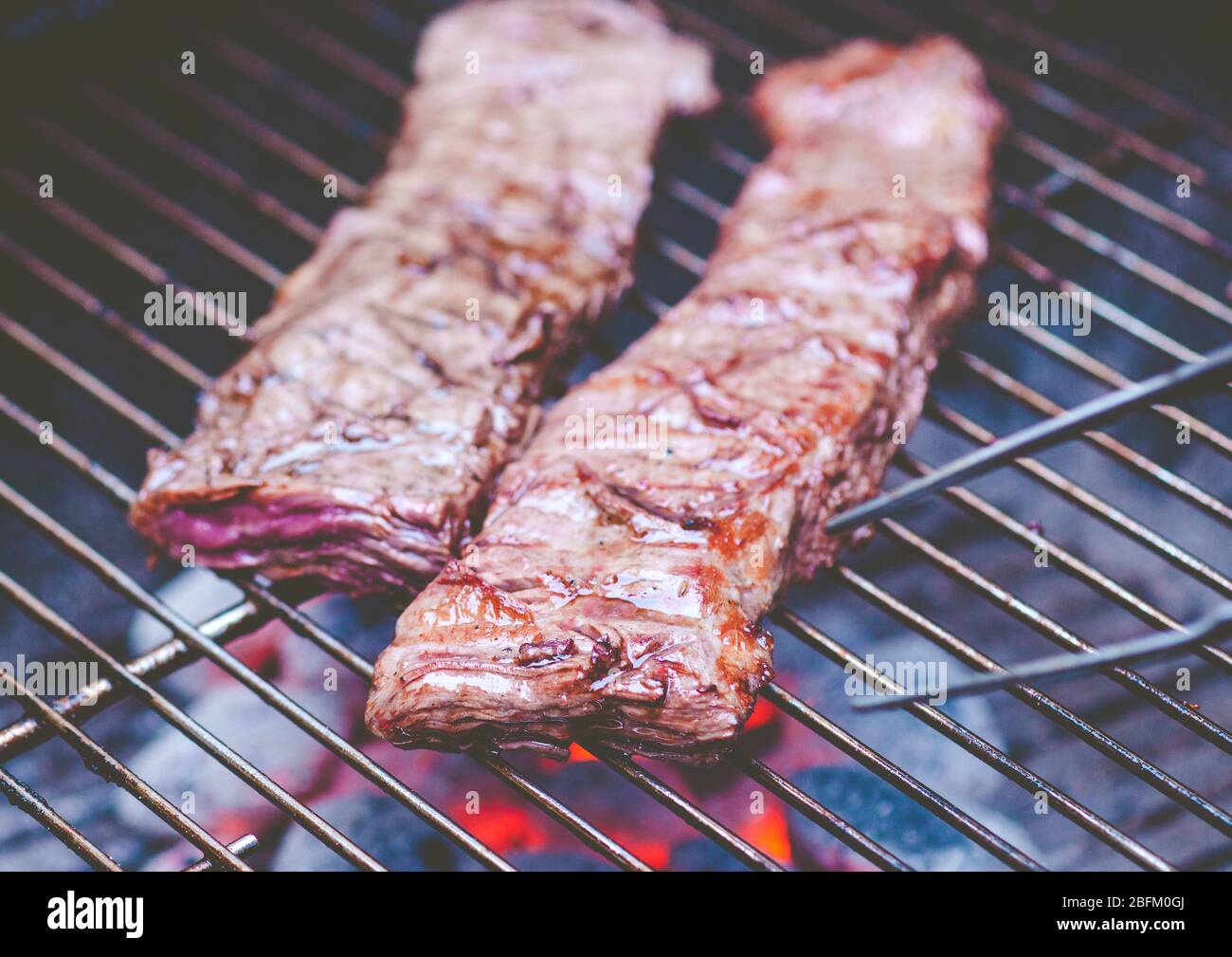 classic Argentina Asado cut barbecue marinated. Hot barbecue meal Stock ...