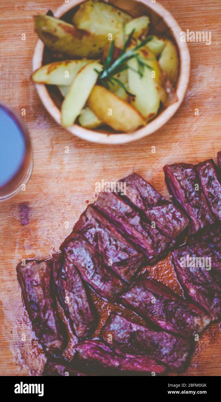 classic Argentina Asado cut barbecue marinated. Hot barbecue meal Stock ...