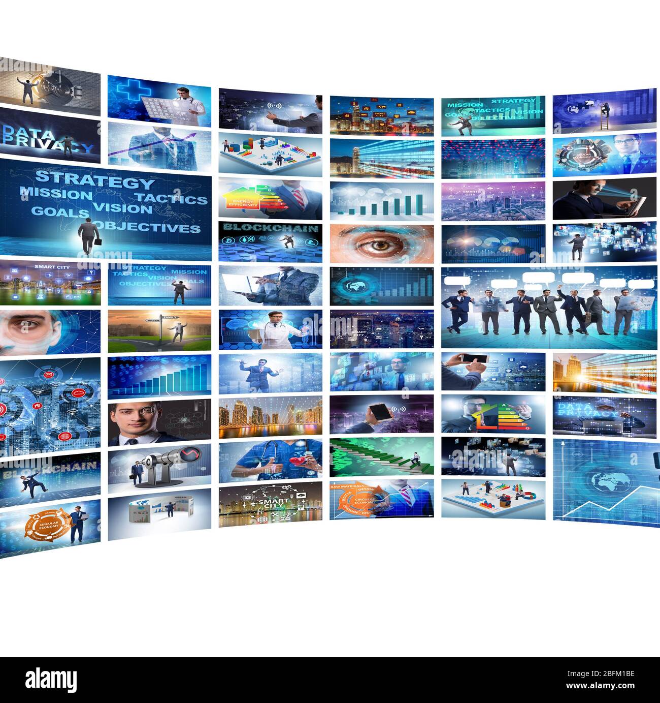 The collage of various business concepts Stock Photo - Alamy