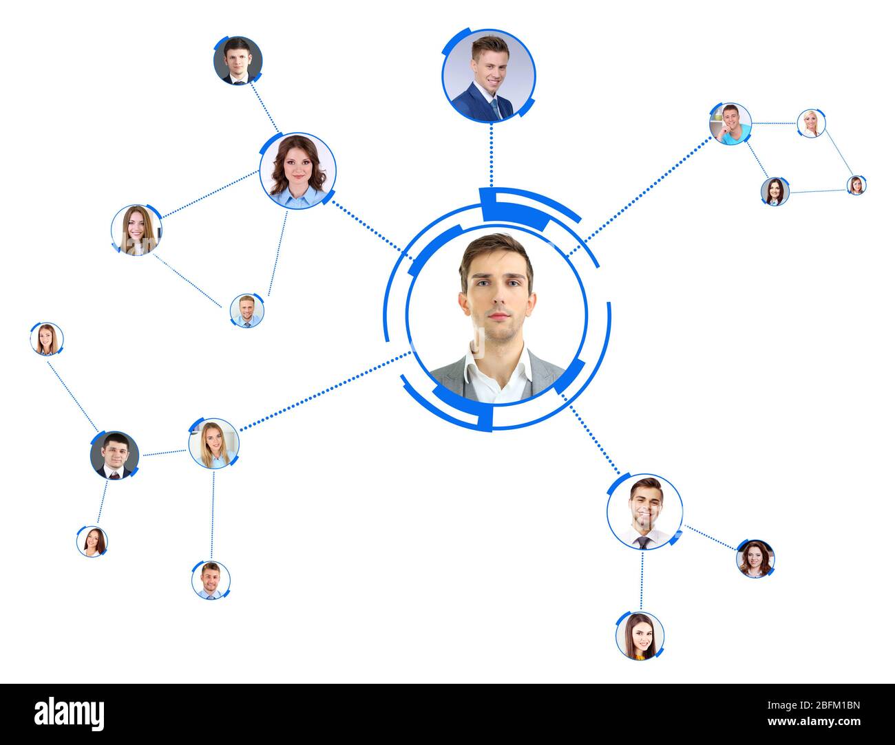 Social network structure on white background Stock Photo - Alamy