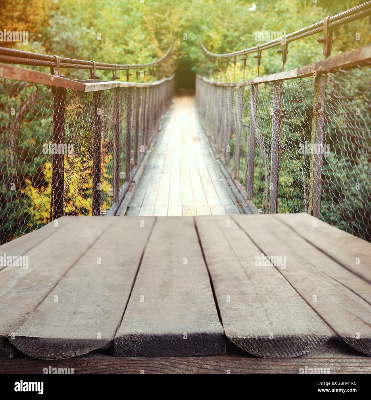 Beautiful nature background with wooden floor Stock Photo - Alamy