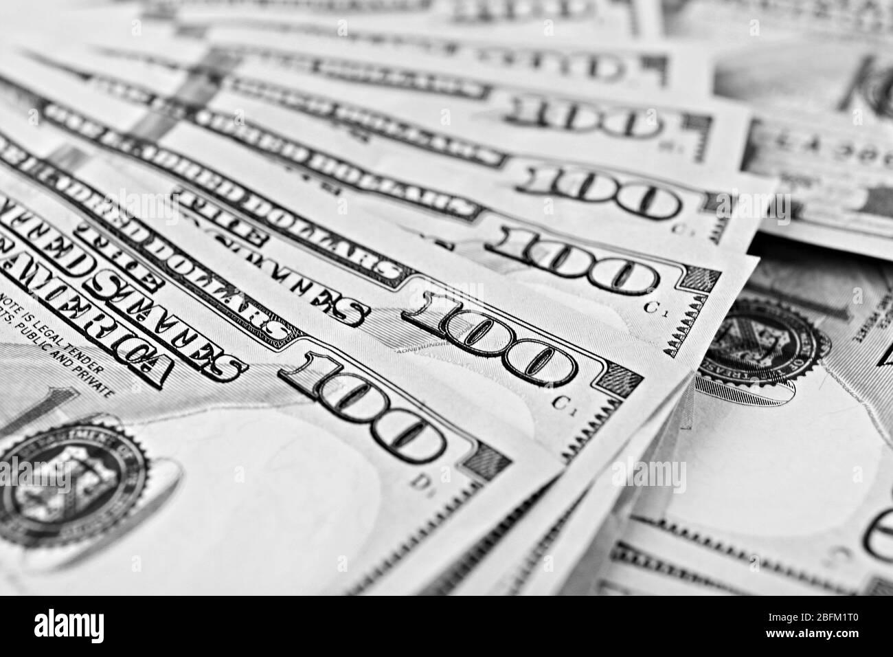 Stack dollar bills background Black and White Stock Photos & Images - Alamy