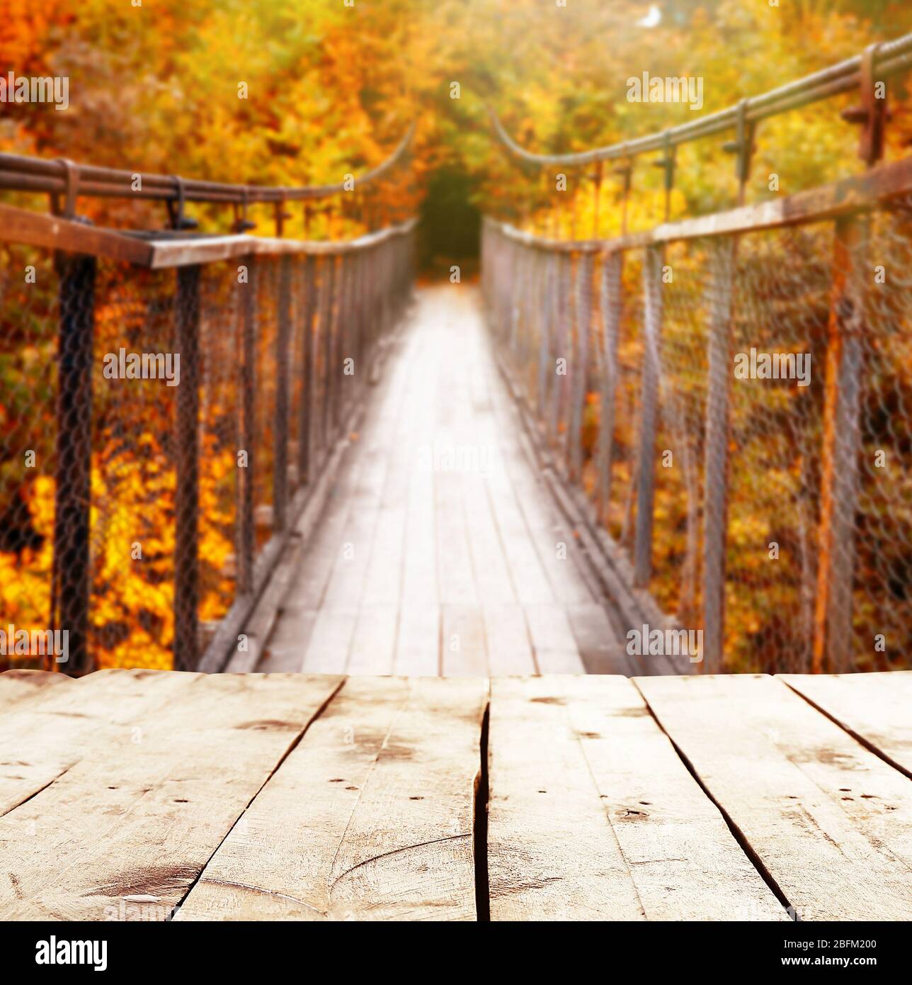Beautiful nature background with wooden floor Stock Photo - Alamy