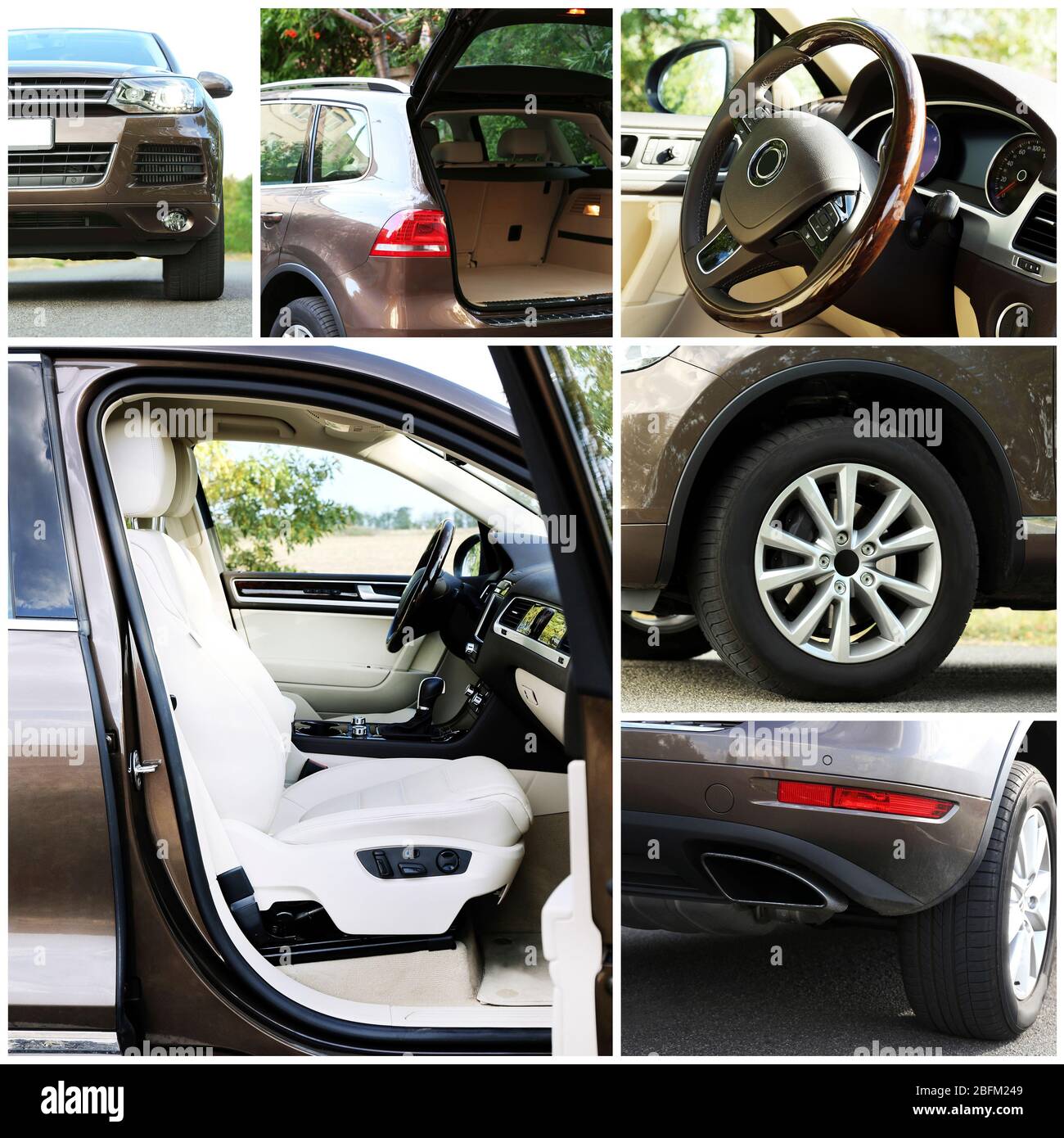 Modern car details in collage Stock Photo - Alamy