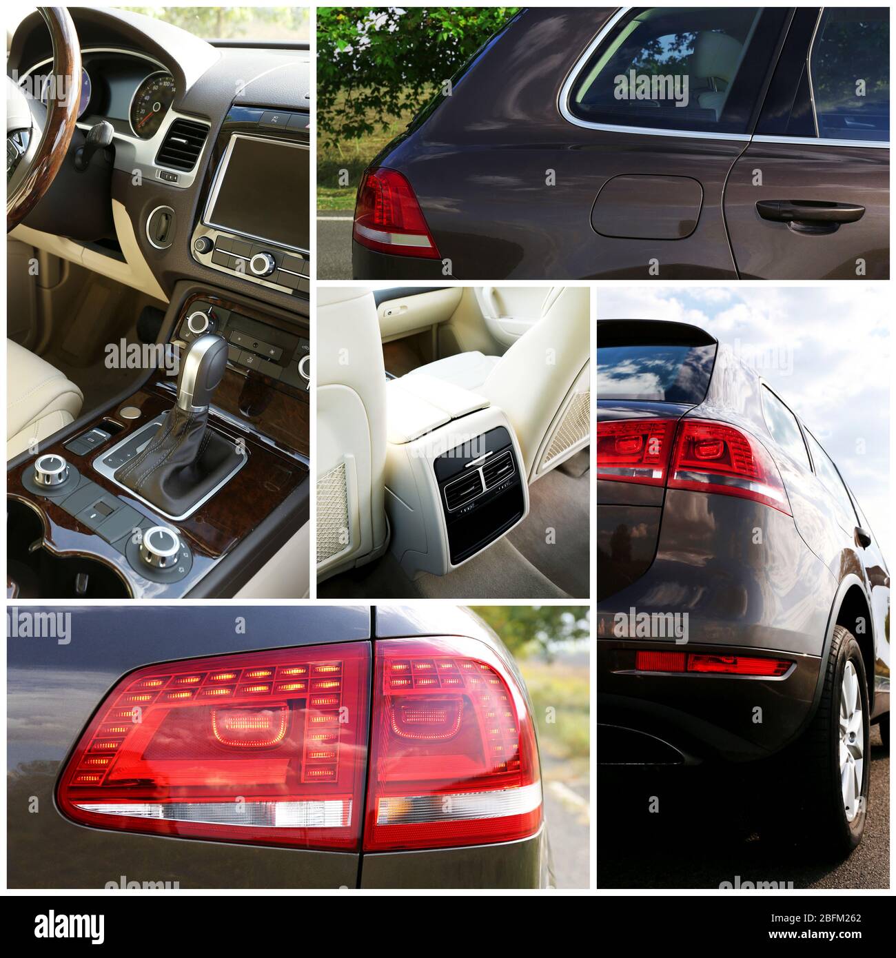 Modern car details in collage Stock Photo - Alamy