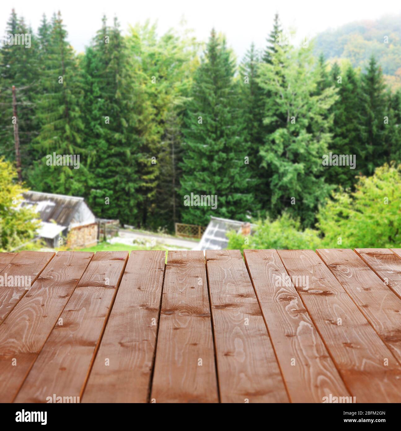 Beautiful nature background with wooden floor Stock Photo - Alamy