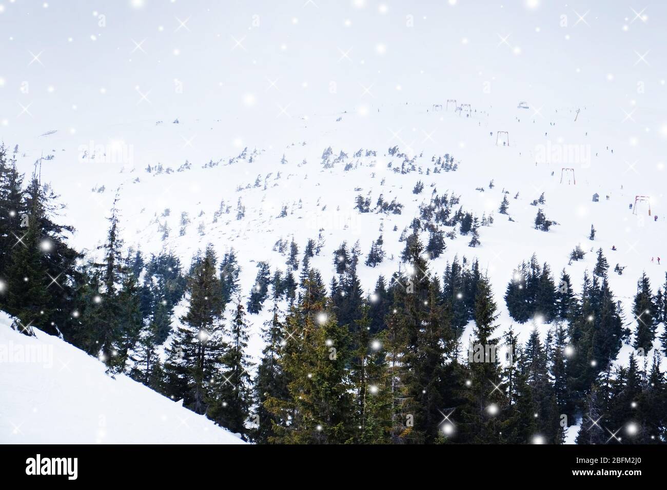 Christmas background with fresh natural snow, snowstorm Stock Photo - Alamy