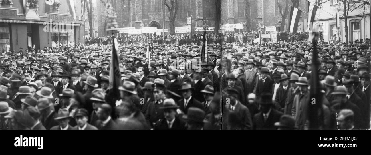 30 january 1933, exceptional image taken in Attendorn, Germany: people ...