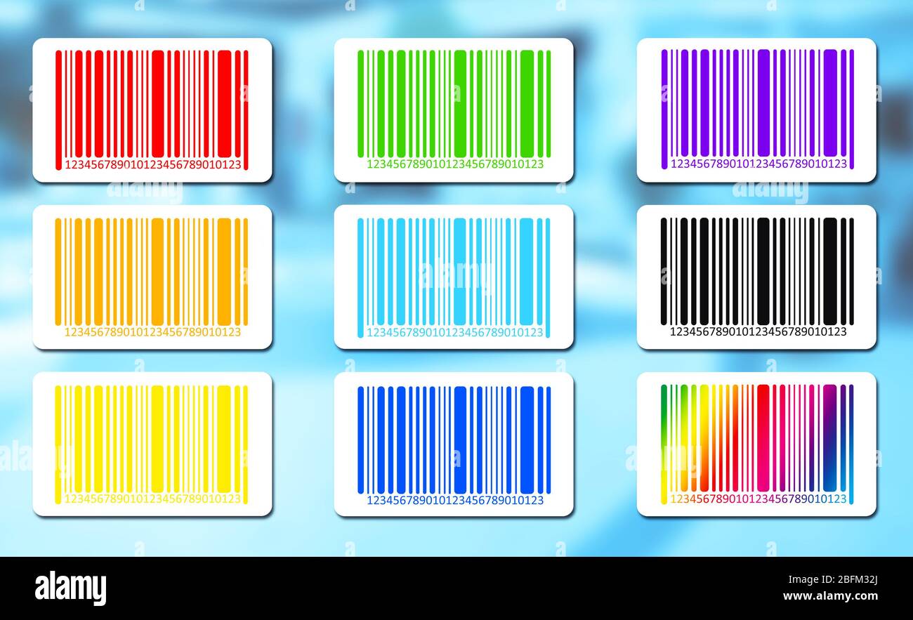 Bright bar codes on abstract background. Vector image Stock Photo - Alamy
