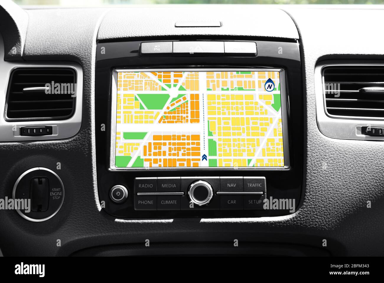 Navigation system in car Stock Photo - Alamy