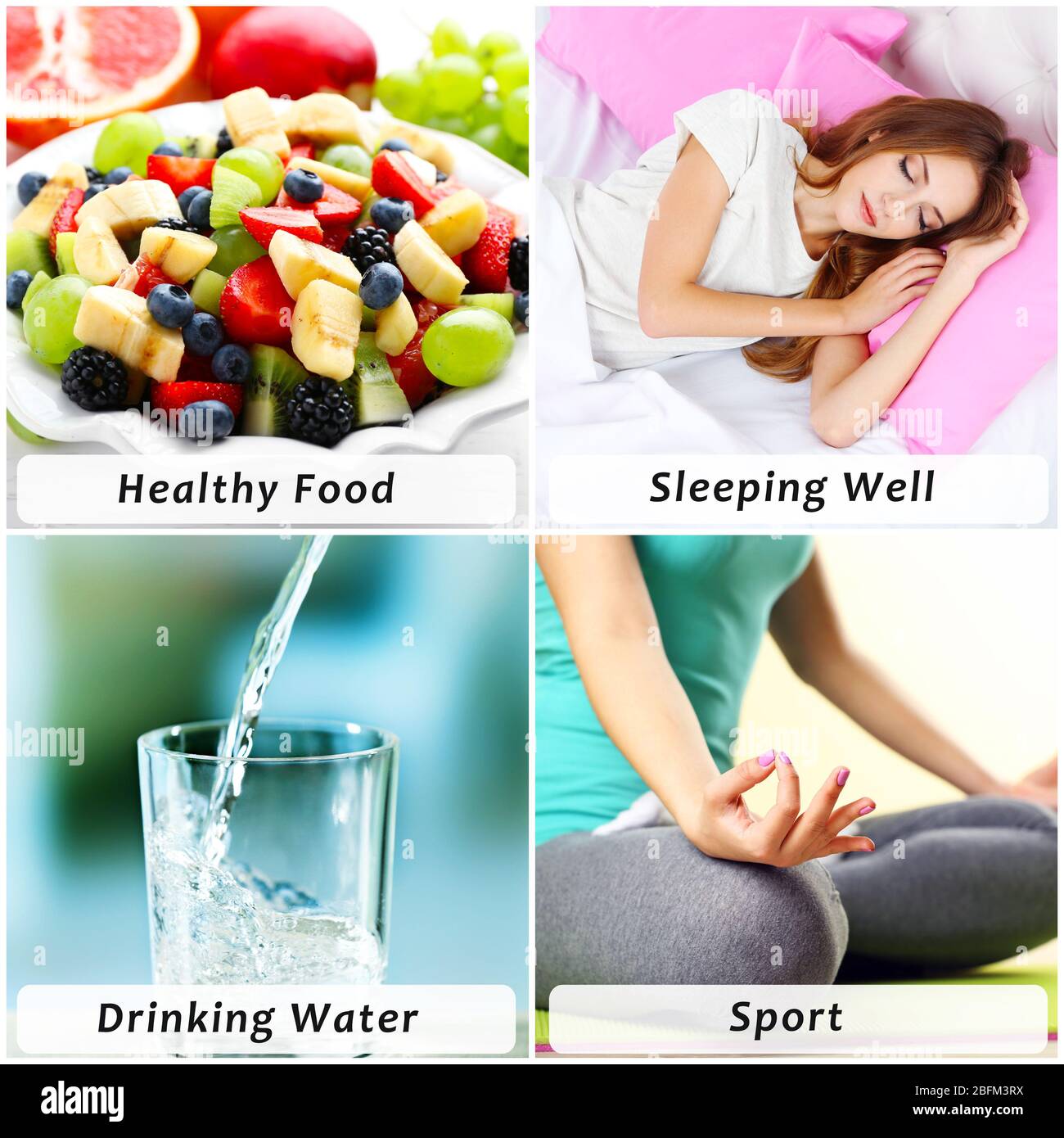 Collage of healthy lifestyle Stock Photo - Alamy