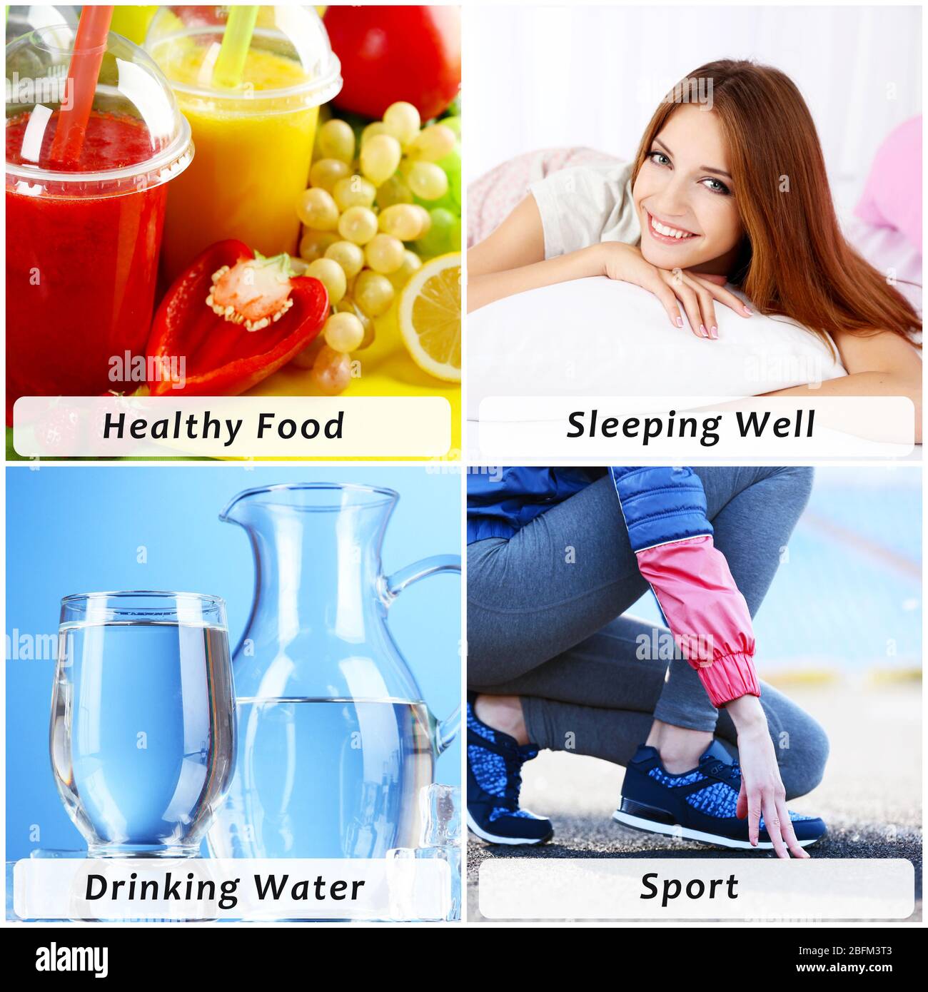 Collage of healthy lifestyle Stock Photo - Alamy