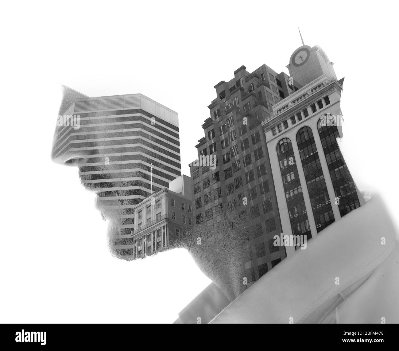 Surreal creative double exposure portrait Stock Photo - Alamy