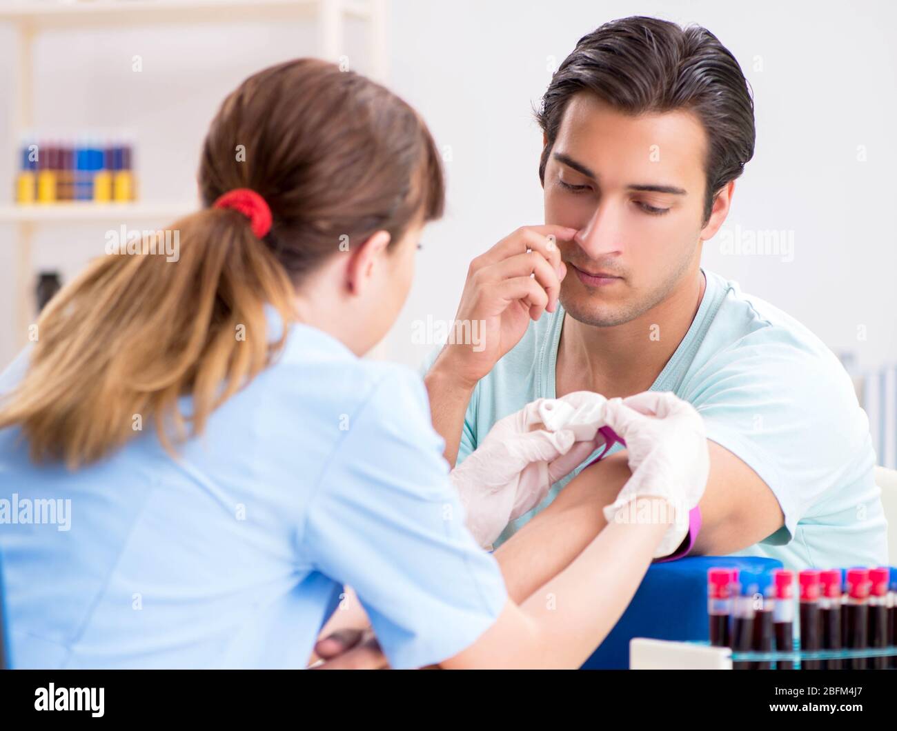 The young patient during blood test sampling procedure Stock Photo - Alamy