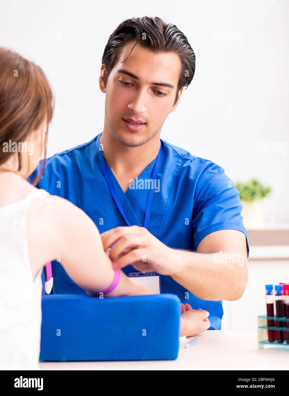 The young patient during blood test sampling procedure Stock Photo - Alamy