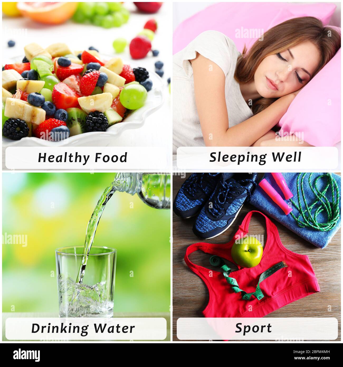 Collage of healthy lifestyle Stock Photo - Alamy