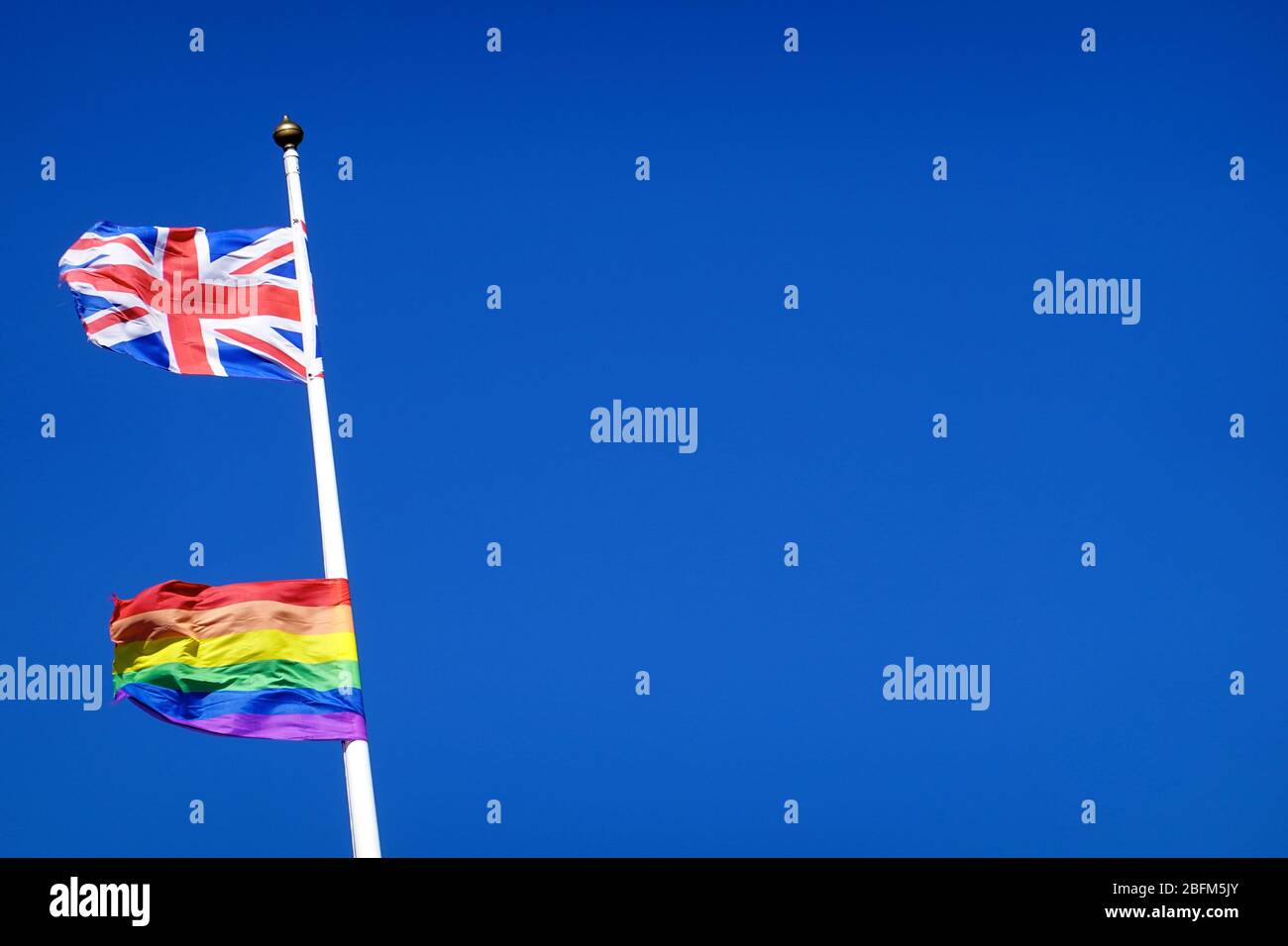 The union and peace flags Stock Photo - Alamy