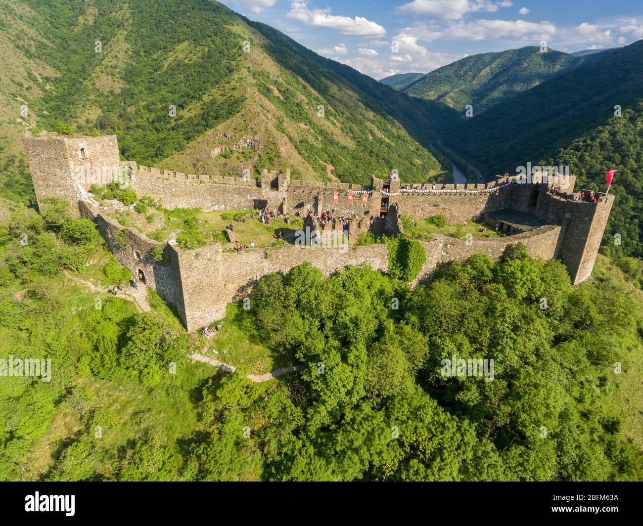 Maglic Castle, ancient fortress built in 13th Century, in the Valley of ...