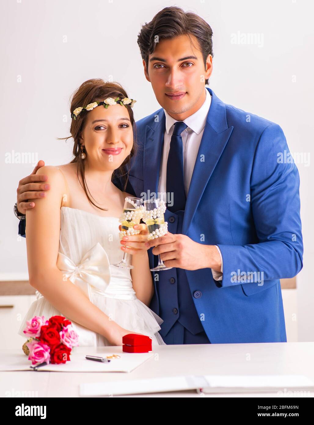 The wedding ceremony with wife and husband Stock Photo - Alamy