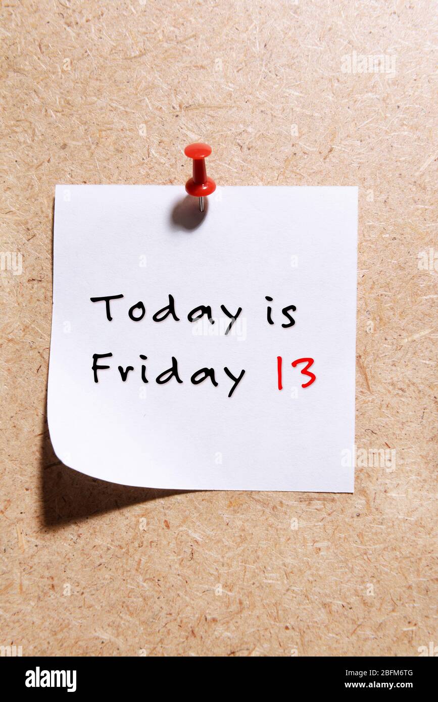 Paper with text Today is Friday 13 on beige background Stock Photo - Alamy