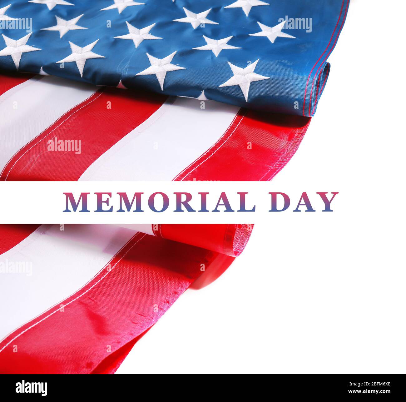 Text Memorial Day on American flag background Stock Photo - Alamy