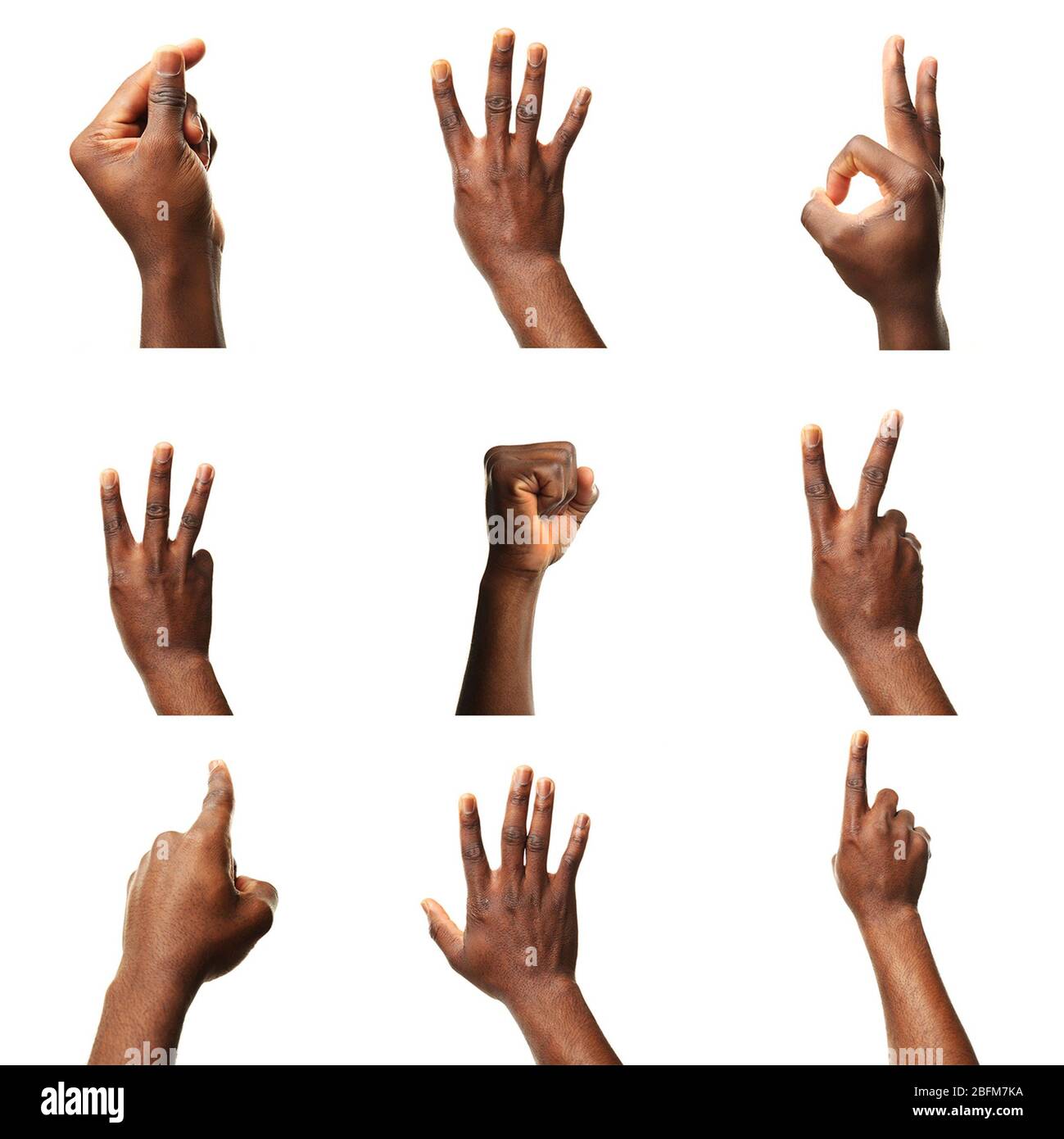Set of male hands gestures, isolated on white Stock Photo - Alamy