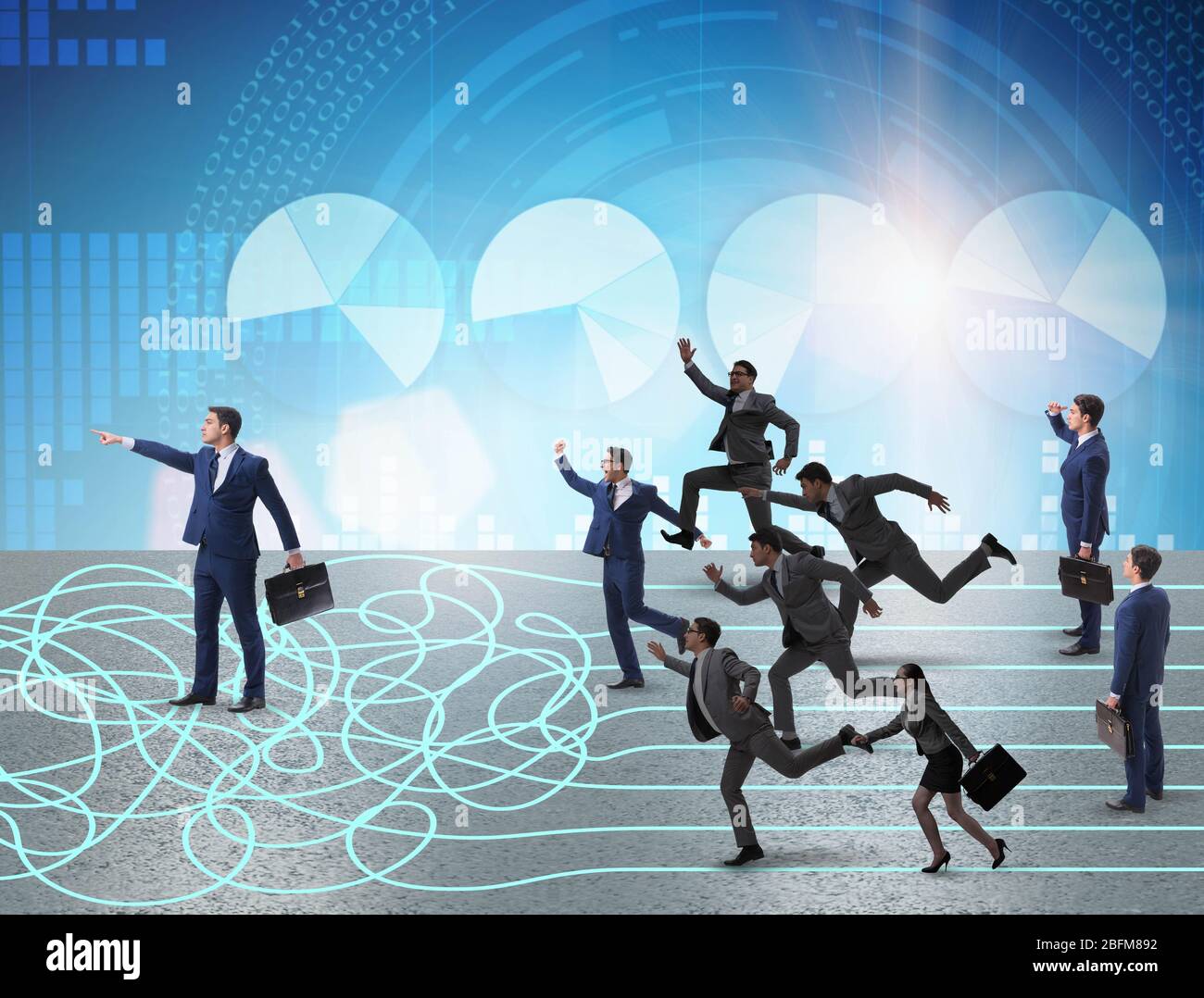 The business people in uncertainty concept Stock Photo - Alamy