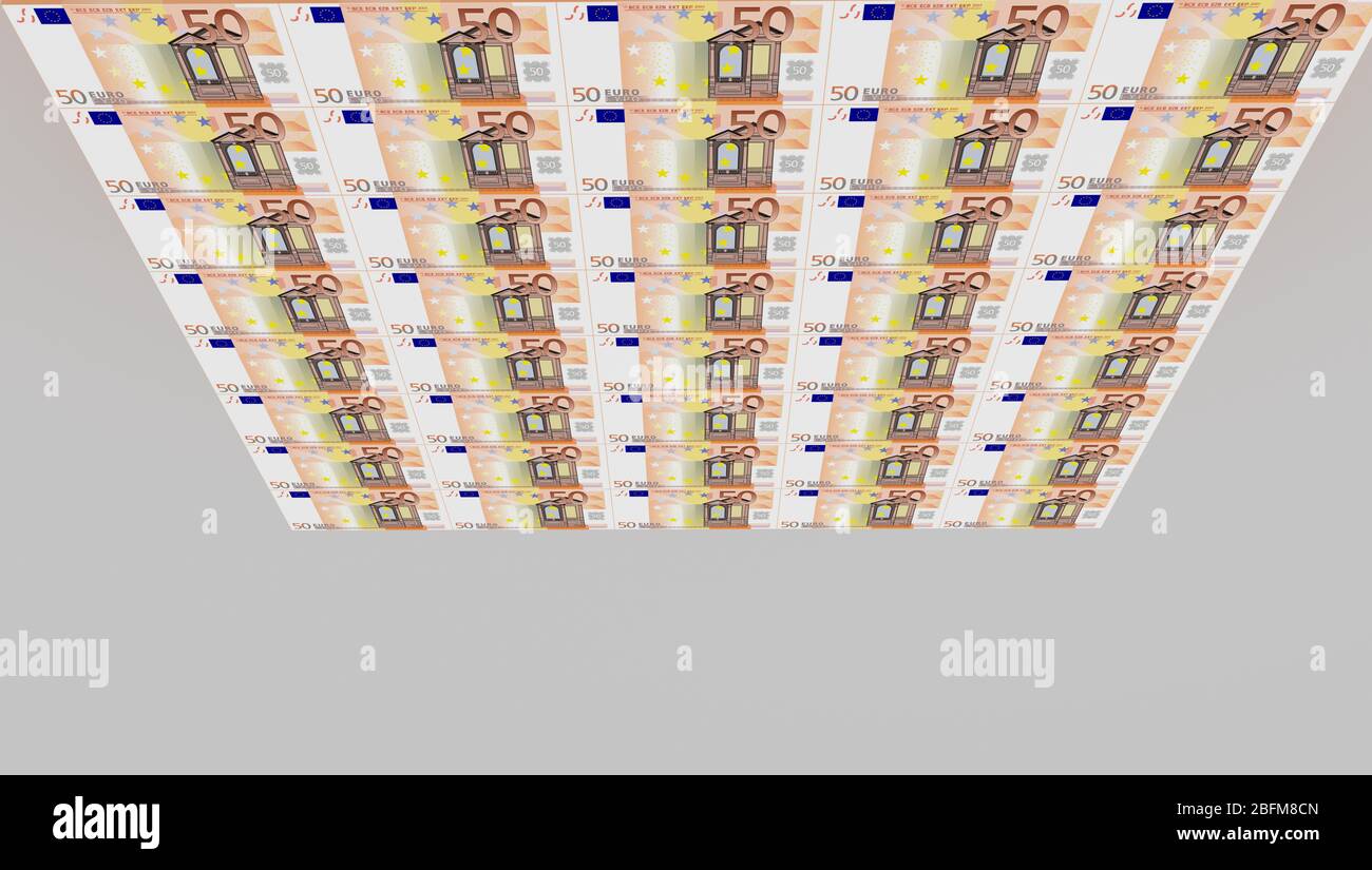 50 euro banknote stack 3d image Stock Photo - Alamy