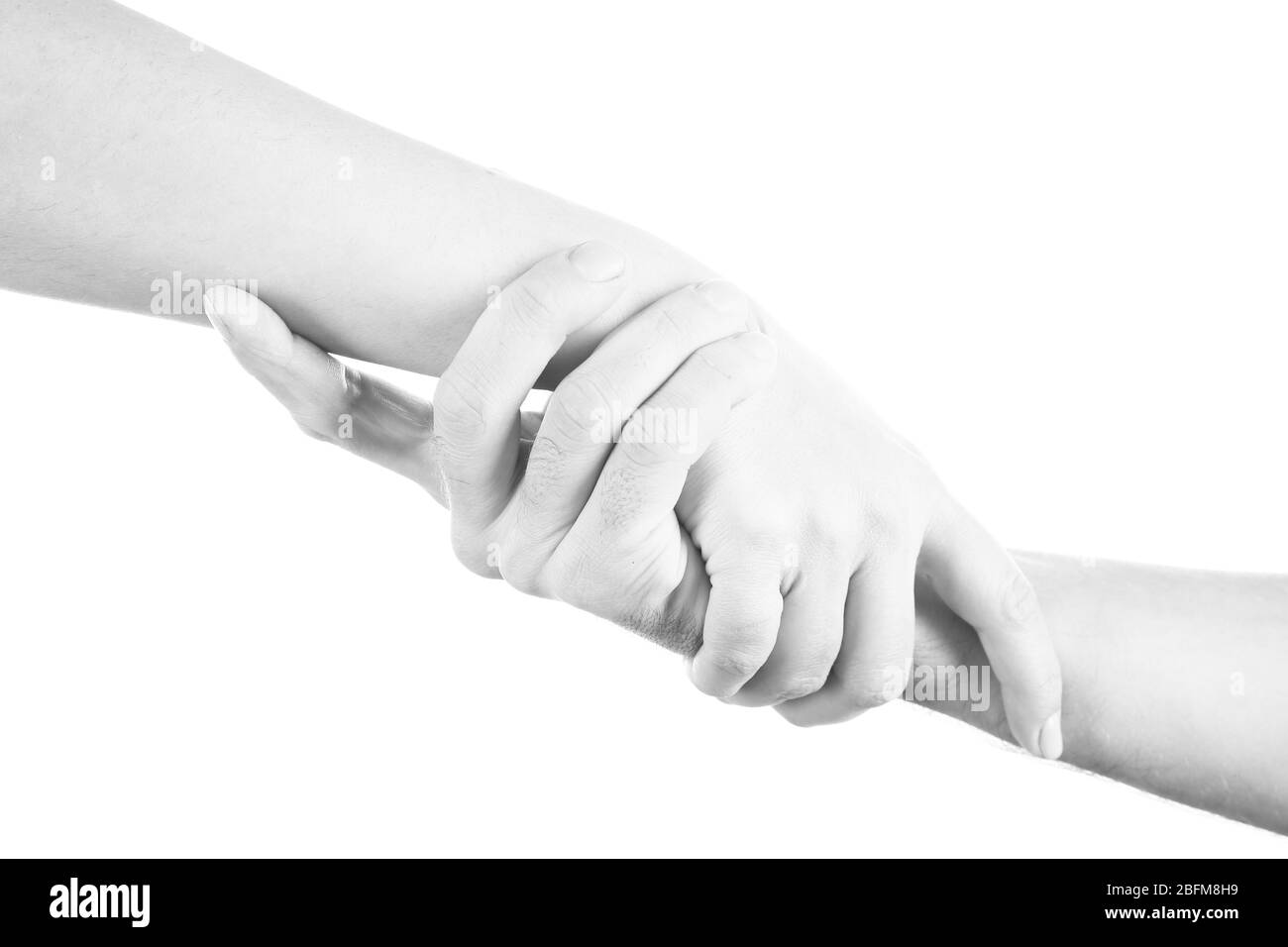 Two hands reaching toward each other. Helping concept. Vintage tone ...