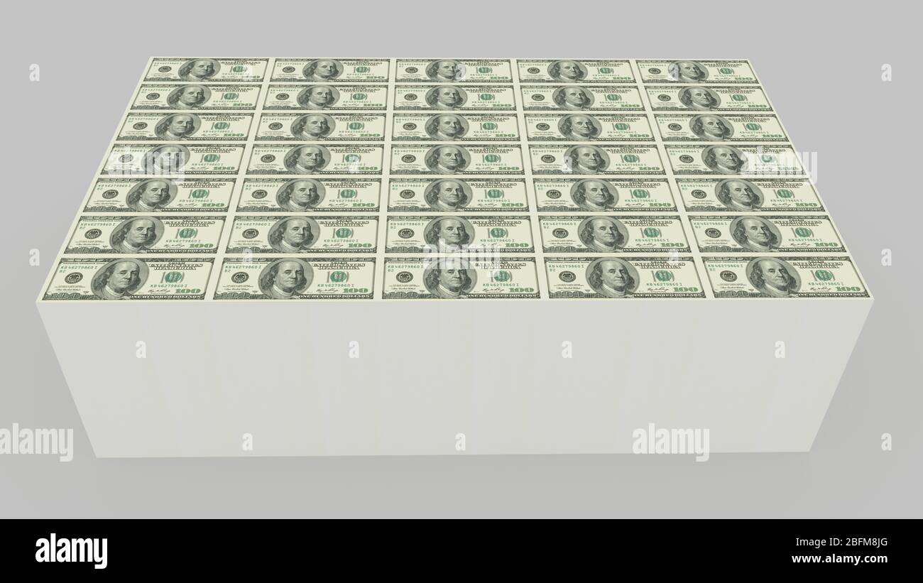 US Dollar Money Stack 3d image Stock Photo - Alamy